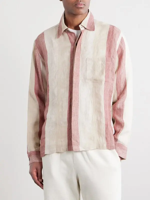 KARTIK RESEARCH Striped Linen-gauze Shirt