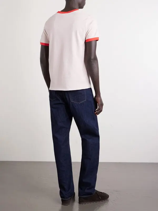 A.p.c. Jules Organic Cotton And Linen-blend T-shirt - Pink