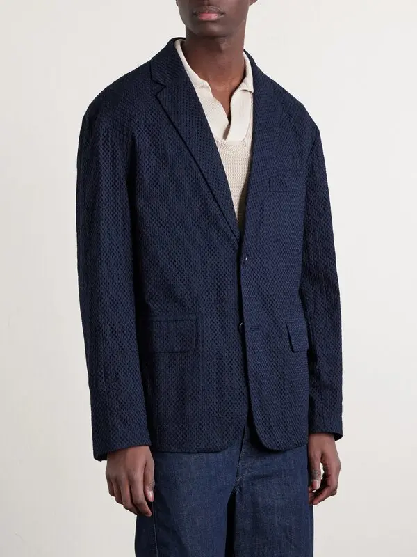 Blue Blue Japan Textured Cotton Suit Jacket