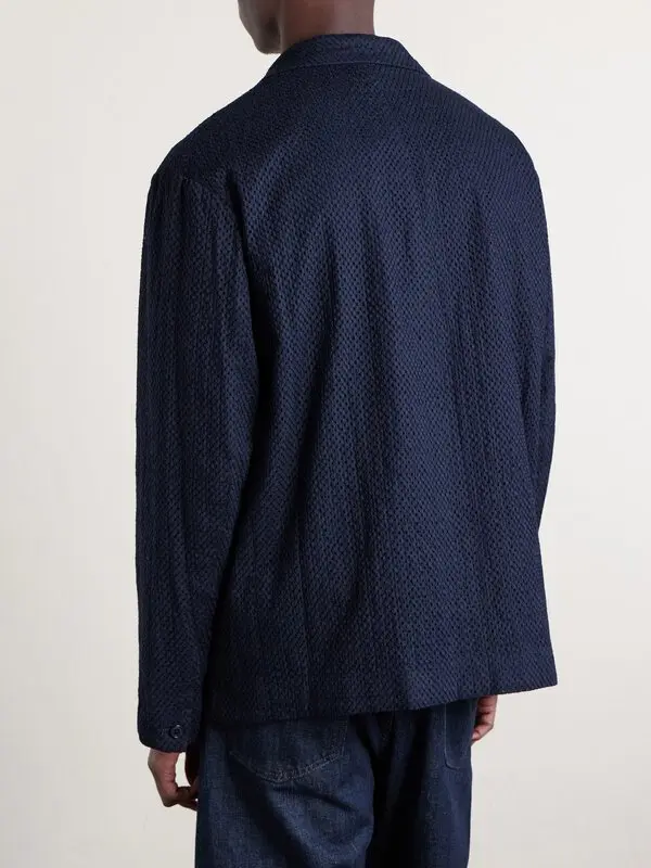 Blue Blue Japan Textured Cotton Suit Jacket