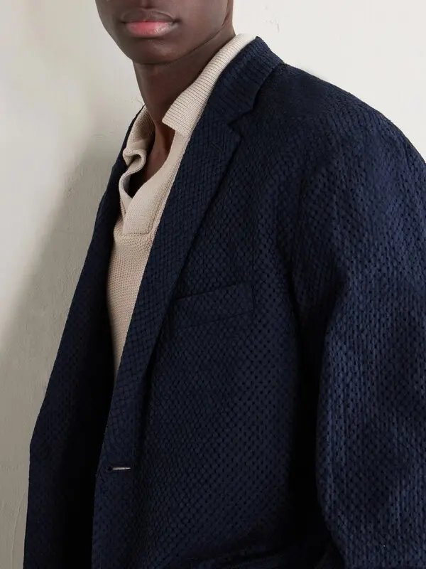 Blue Blue Japan Textured Cotton Suit Jacket