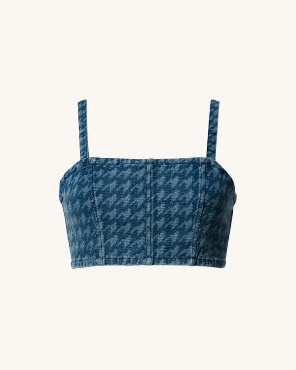 Perfect Moment Houndstooth Denim Bralette