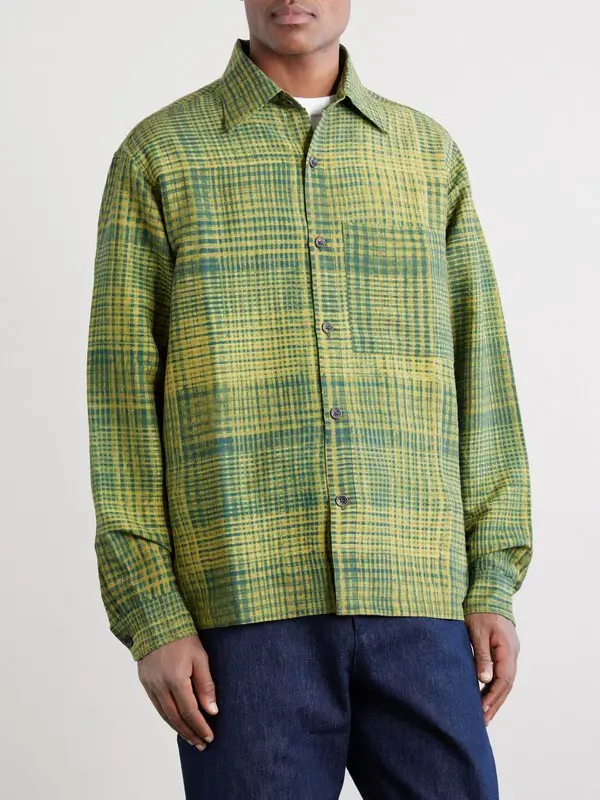 KARTIK RESEARCH Pataudi Checked Silk Shirt