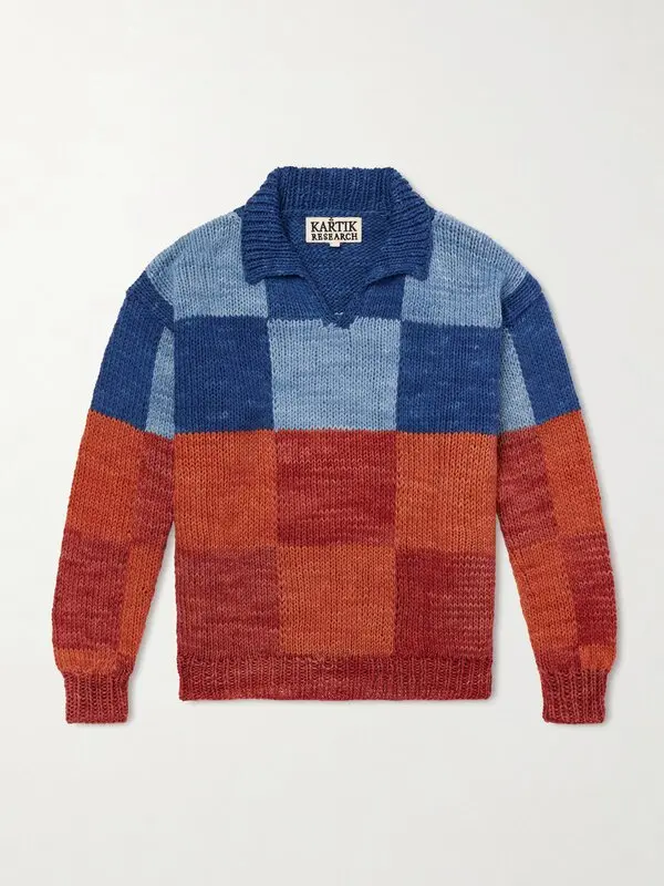 KARTIK RESEARCH Patchwork Knitted Wool Sweater