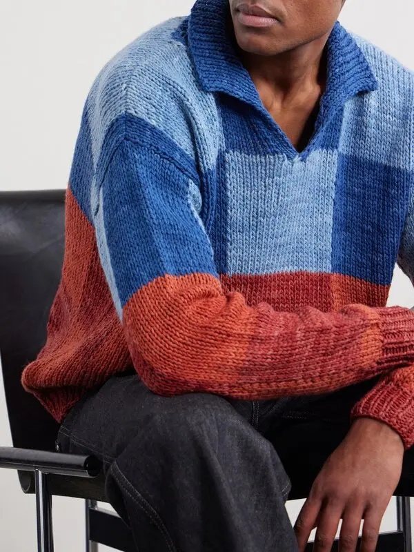 KARTIK RESEARCH Patchwork Knitted Wool Sweater