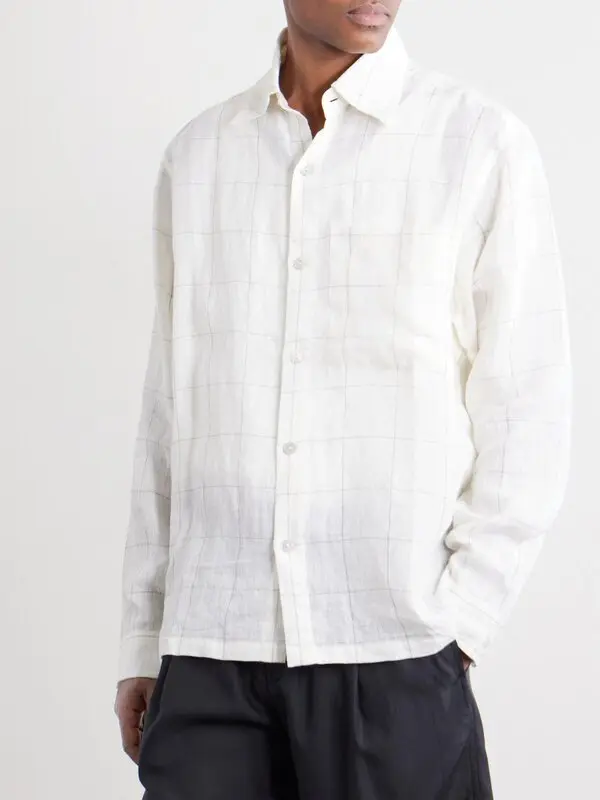 KARTIK RESEARCH Pataudi Checked Linen Shirt
