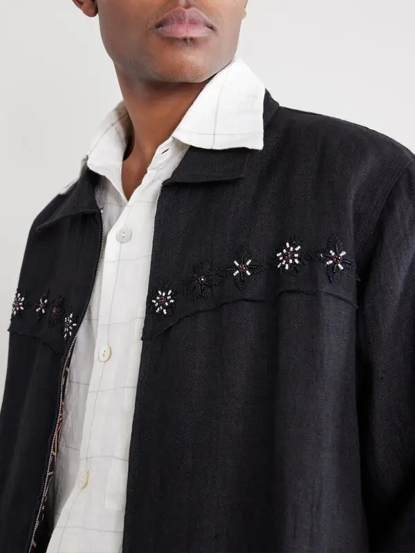 KARTIK RESEARCH Pataudi Checked Linen Shirt