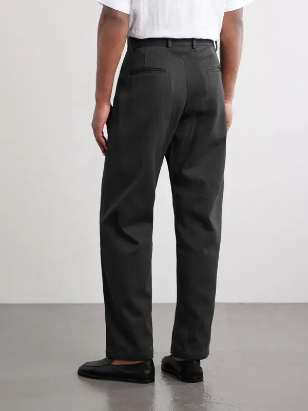 KARTIK RESEARCH Straight-leg Embroidered Cotton-twill Trousers