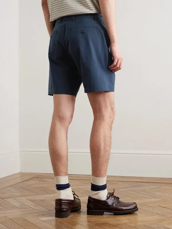 JAMES PERSE Straight-leg Cotton-blend Golf Shorts - Blue