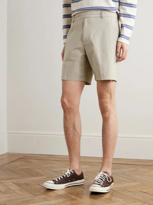 JAMES PERSE Straight-leg Stretch Cotton-blend Golf Shorts - Neutrals