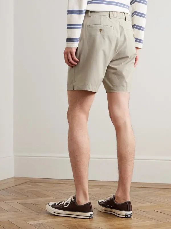JAMES PERSE Straight-leg Stretch Cotton-blend Golf Shorts - Neutrals