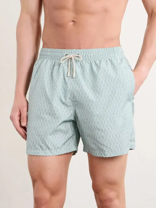 Canali Straight-leg Printed Swim Shorts