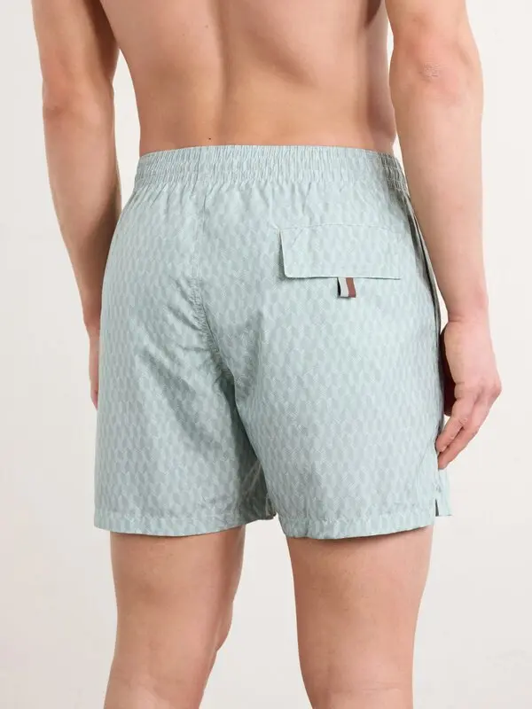Canali Straight-leg Printed Swim Shorts