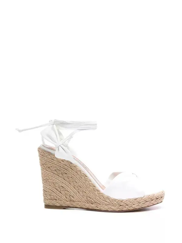 AQUAZZURA Bow Tie Wedge Espadrilles - White