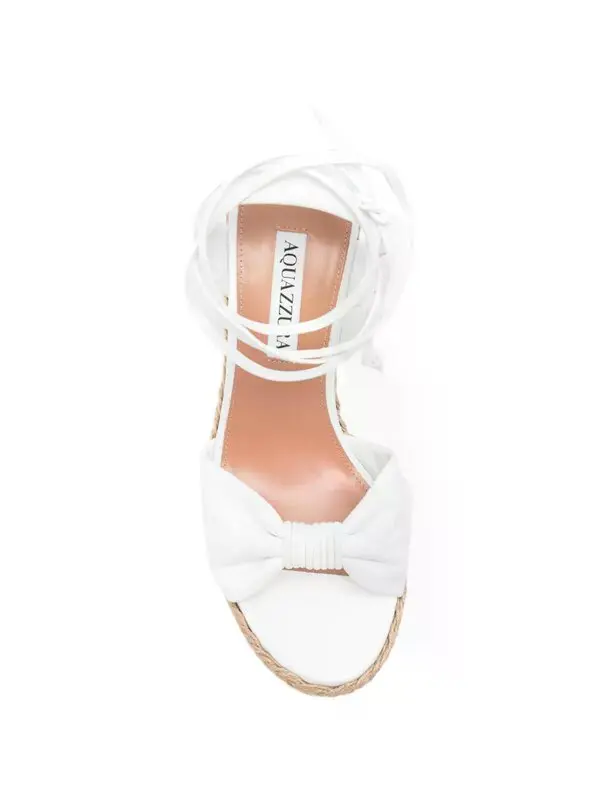 AQUAZZURA Bow Tie Wedge Espadrilles - White