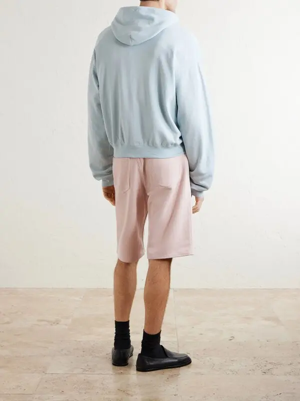 Auralee Cotton, Wool And Silk-blend Zip-up Hoodie - Blue