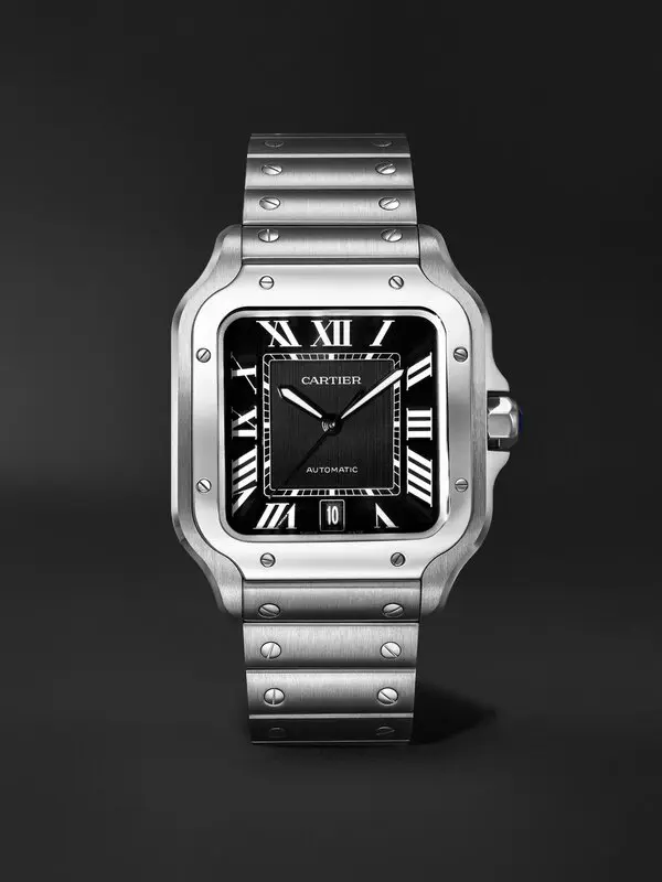 CARTIER Santos De Large Automatic 47.5mm Stainless Steel Watch - Black