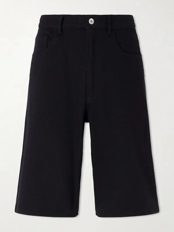 Auralee Wide-leg Silk Shorts - Black