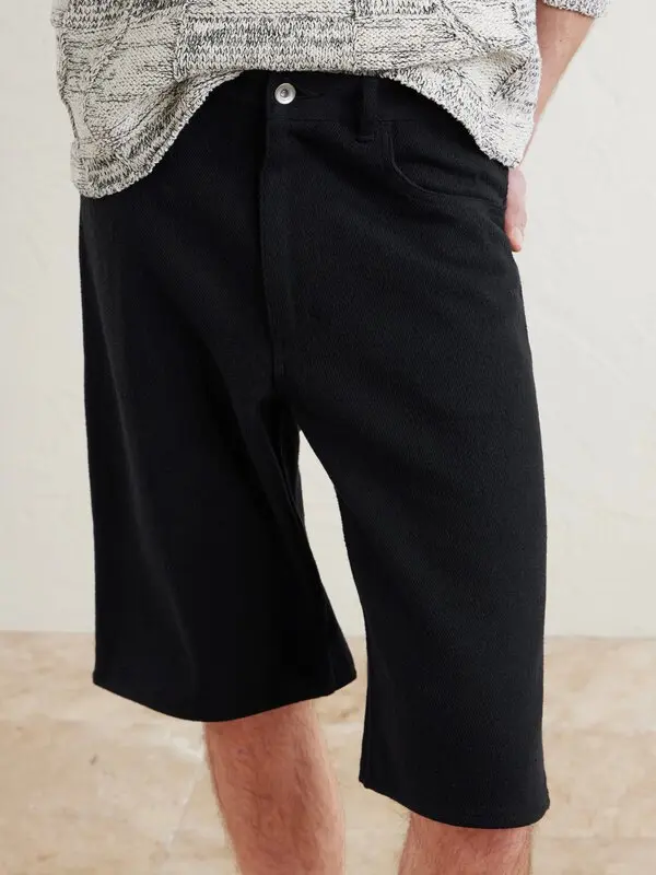 Auralee Wide-leg Silk Shorts - Black