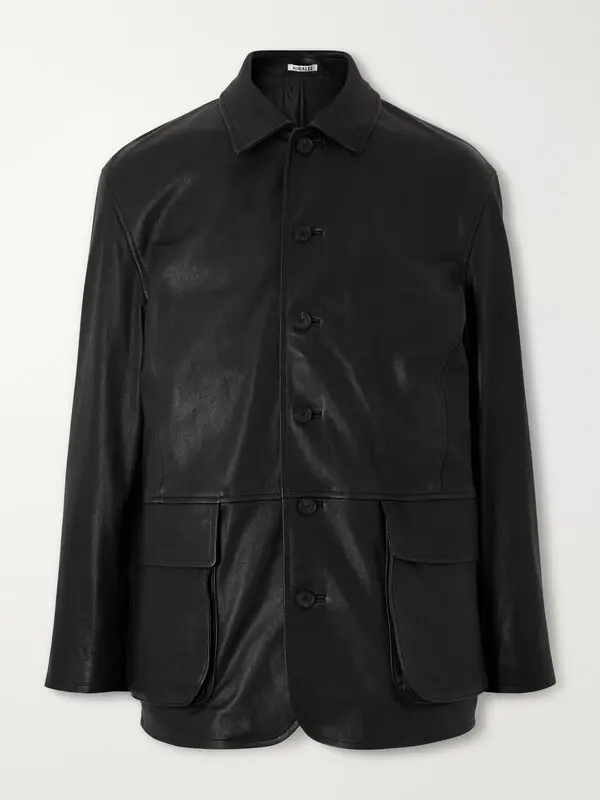 Auralee Full-grain Leather Blouson Jacket