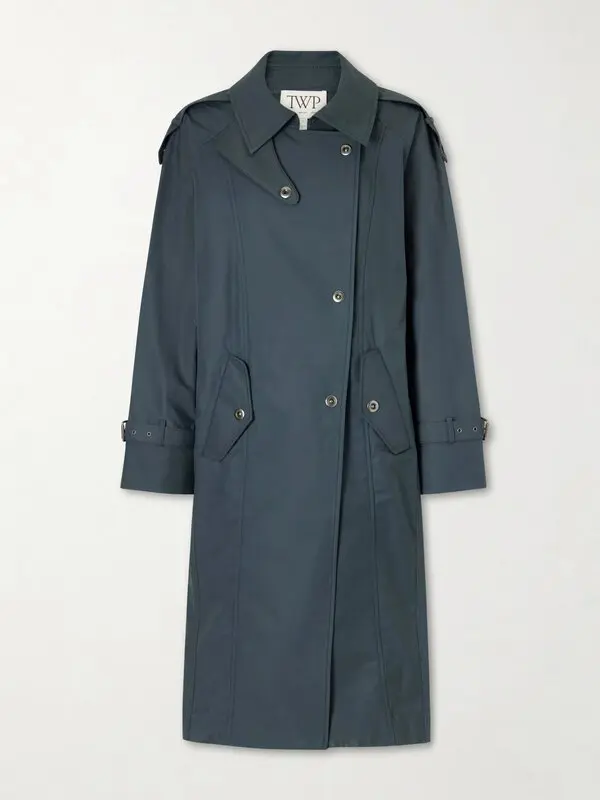 TWP Long Cotton-blend Canvas Trench Coat