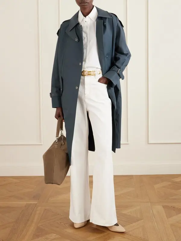 TWP Long Cotton-blend Canvas Trench Coat