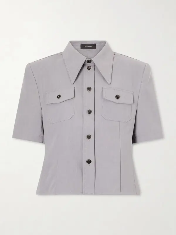WILLY CHAVARRIA Chavela Cotton Shirt - Gray