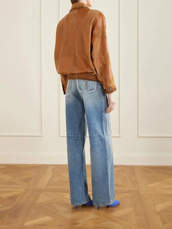 Versace Paneled Leather Jacket