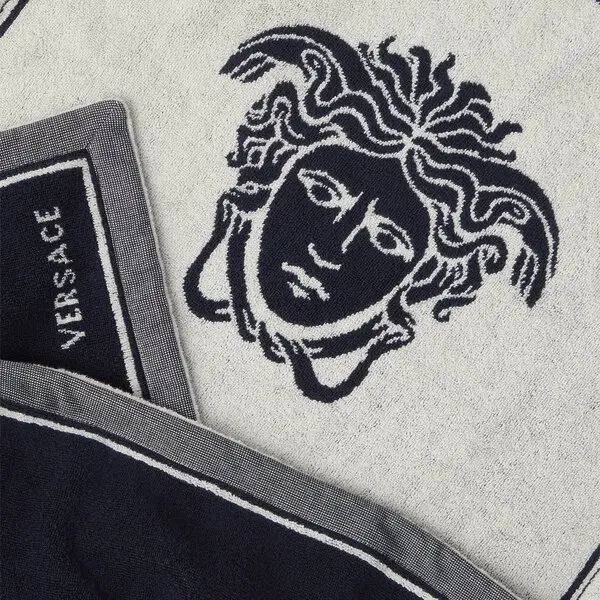 Versace Terry Medusa Jacquard Sports Towel - Blue/white