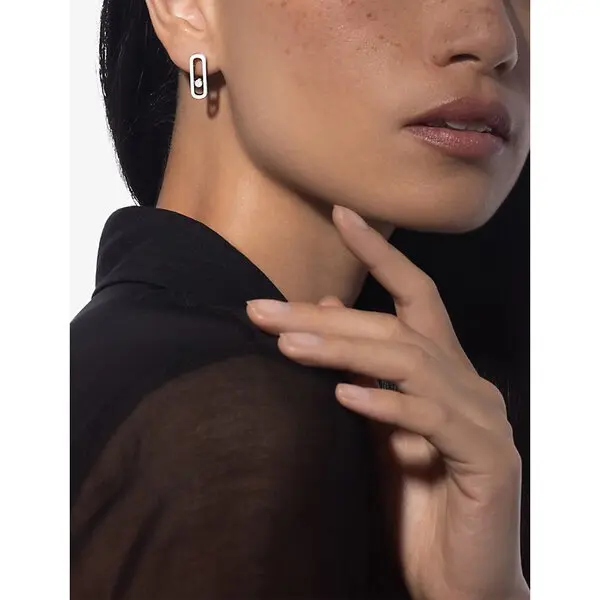 Messika Move Uno 18ct Gold And 0.16ct Diamond Earrings - White