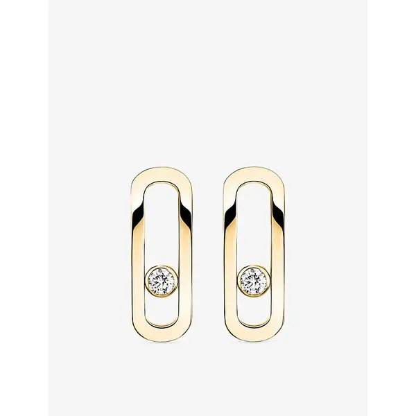 Messika Move Uno 18ct Gold And 0.16ct Diamond Earrings - Yellow