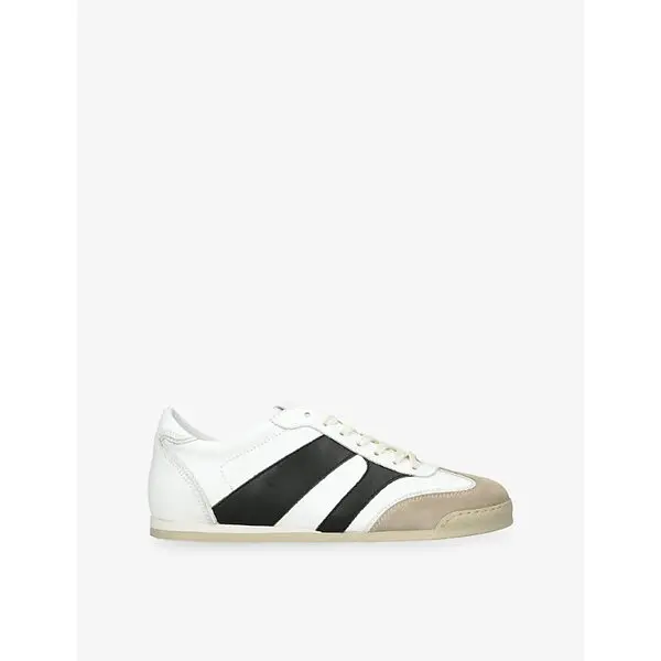 COLLEGIUM Pillar Pista Leather And Suede Trainers - White/blk