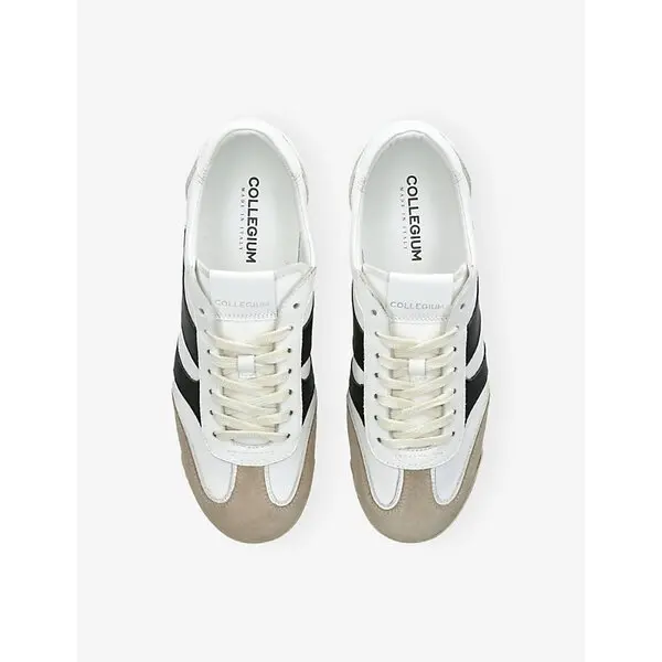 COLLEGIUM Pillar Pista Leather And Suede Trainers - White/blk