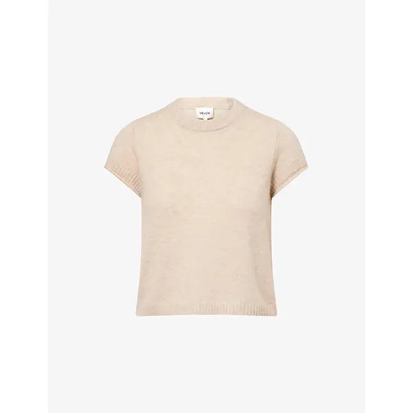 ME+EM Shrunken Cashmere Knitted T-shirt - Oatmeal