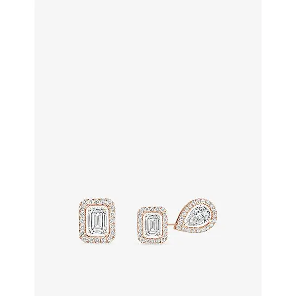 Messika My Twin 18ct Gold And 0.81ct Diamond Stud Earrings - Pink
