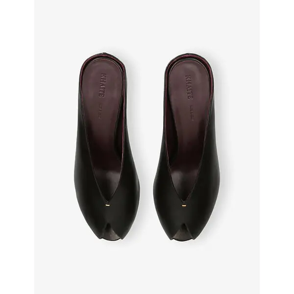 Khaite Cloak 75 Heeled Leather Mules - Black