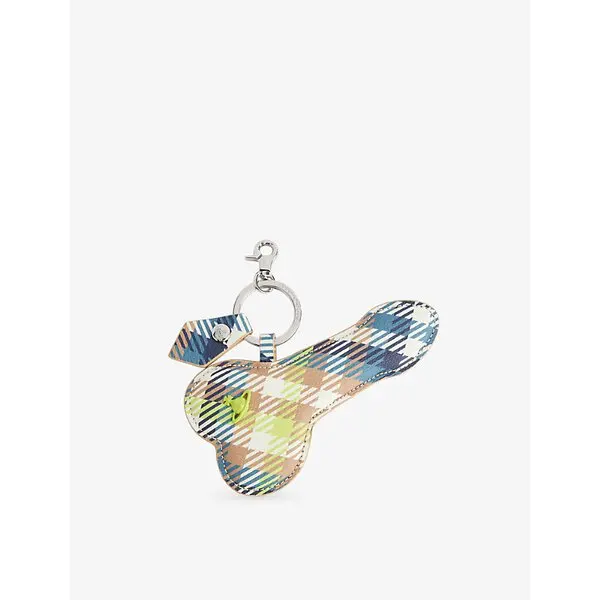 VIVIENNE WESTWOOD Tartan Coated Canvas Keyring - Fluro Tartan