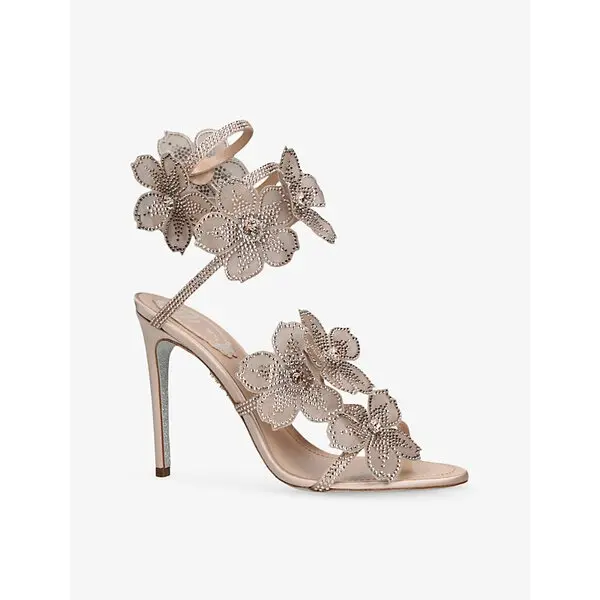 Rene Caovilla Flower Cleo 105 Heeled Sandals - Blush