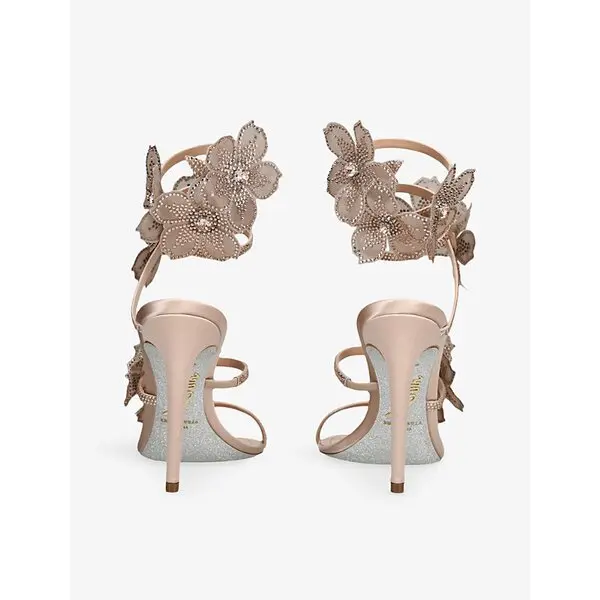 Rene Caovilla Flower Cleo 105 Heeled Sandals - Blush