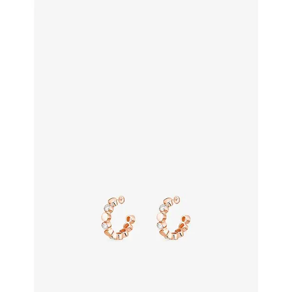Messika Vibes Mini 18ct Gold And 3.28ct Diamond&nbsp;hoop Earrings - Pink