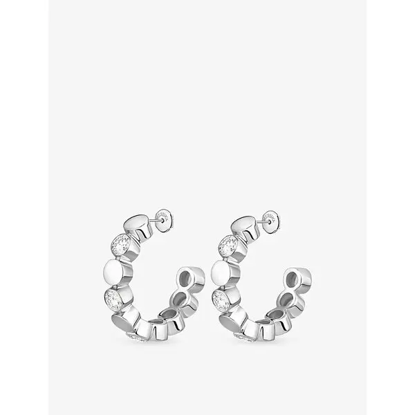 Messika Vibes Mini 18ct Gold And 3.28ct Diamond Hoop Earrings - White