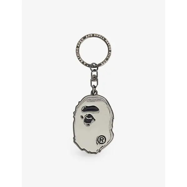 A BATHING APE Engraved Logo Keyring - Black