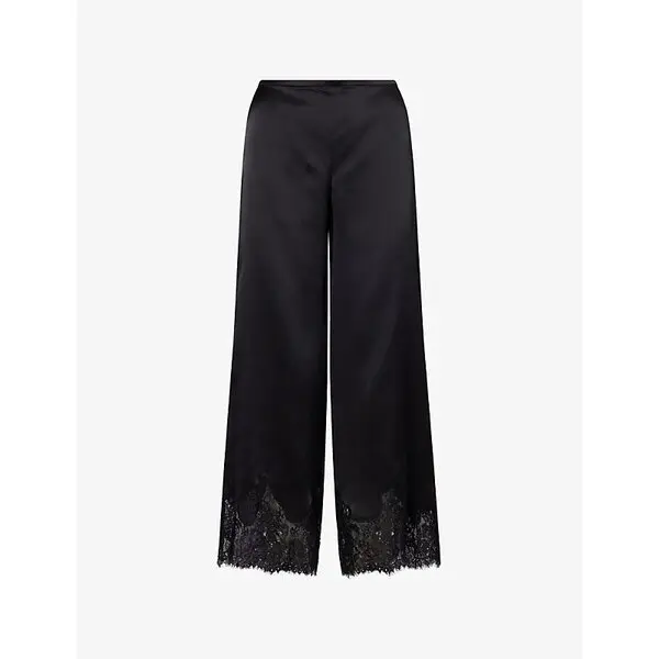 REFORMATION Carolina Cropped Silk Trousers