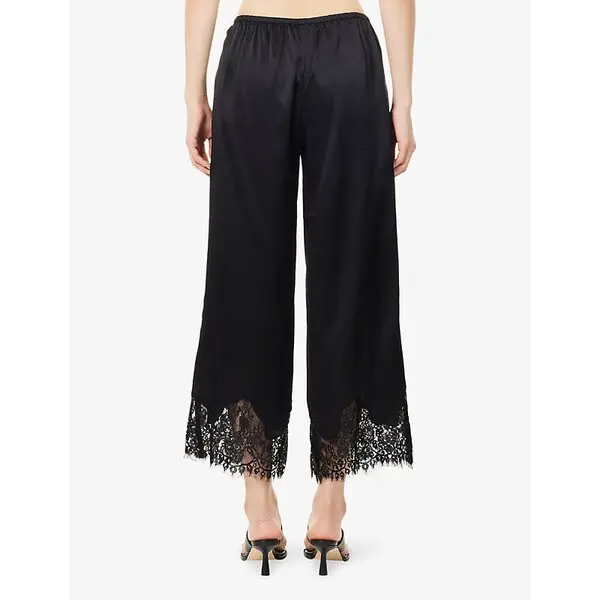 REFORMATION Carolina Cropped Silk Trousers