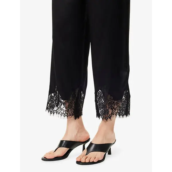 REFORMATION Carolina Cropped Silk Trousers