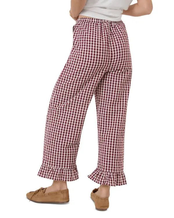 NOBODY'S CHILD Gingham Ruffled Hem Pants