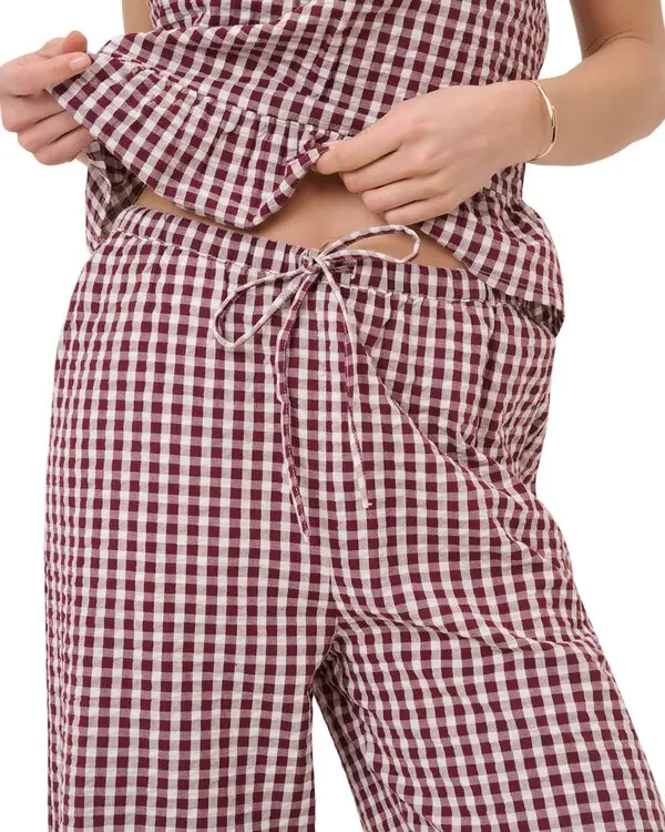 NOBODY'S CHILD Gingham Ruffled Hem Pants