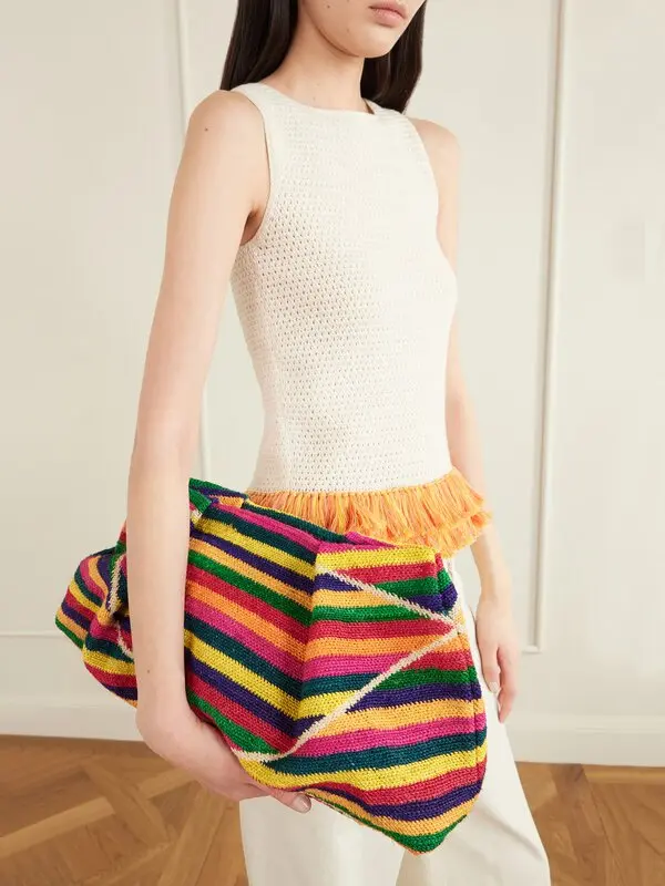 SENSI STUDIO Medium Two-tone Sisal Clutch