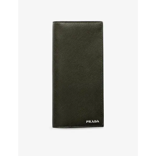 Prada Logo-embellished Saffiano-leather Wallet - Green