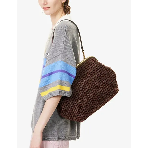 COACH Kisslock Raffia Bag